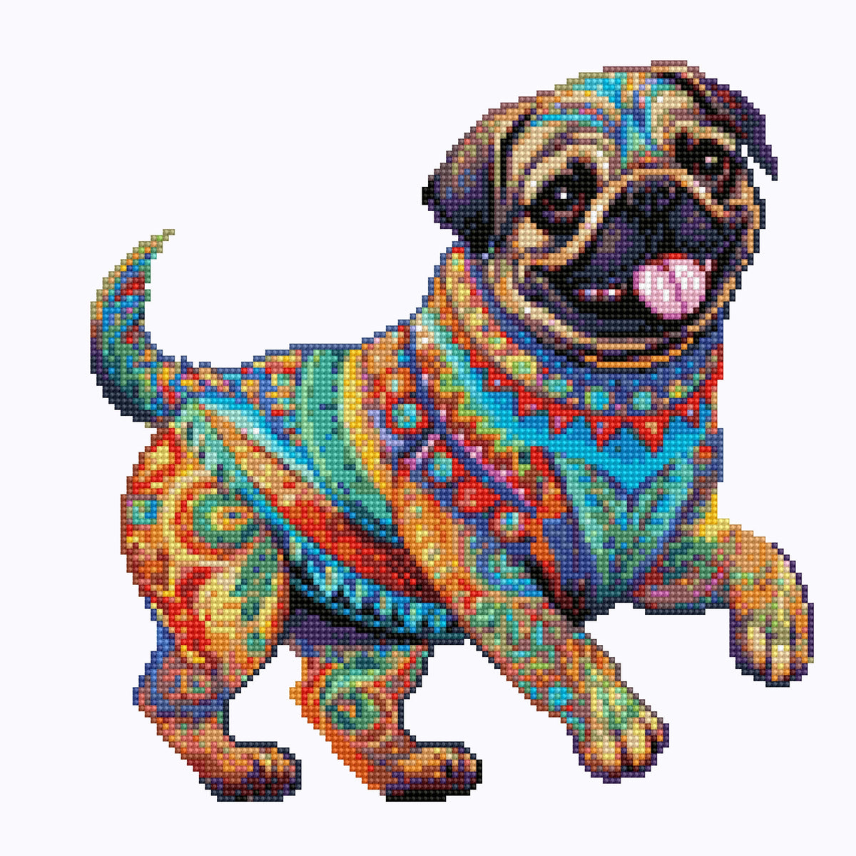 Mops hund - Diamond Painting Kit – Crafthub Sweden